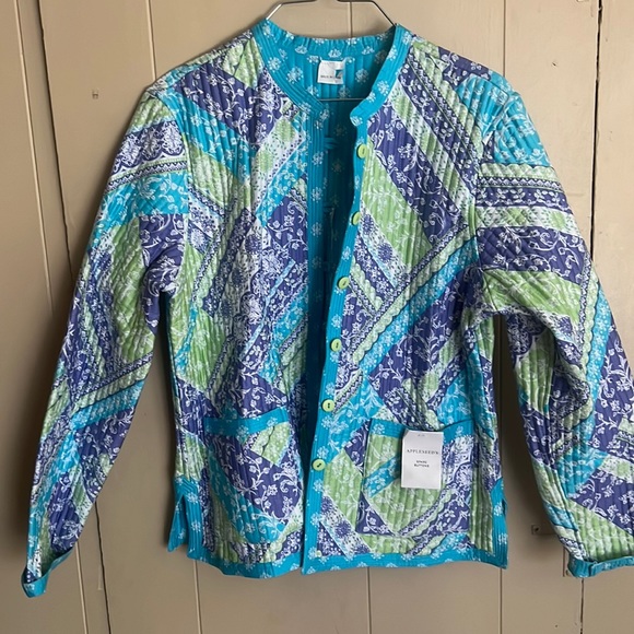 Appleseed's | Jackets & Coats | Nwt Appleseeds Blue Purple Reversible Quilted Jacket Sz M | Poshmark